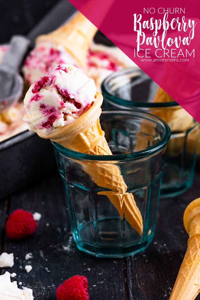 No Churn Raspberry Pavlova Ice Cream - Annie's Noms