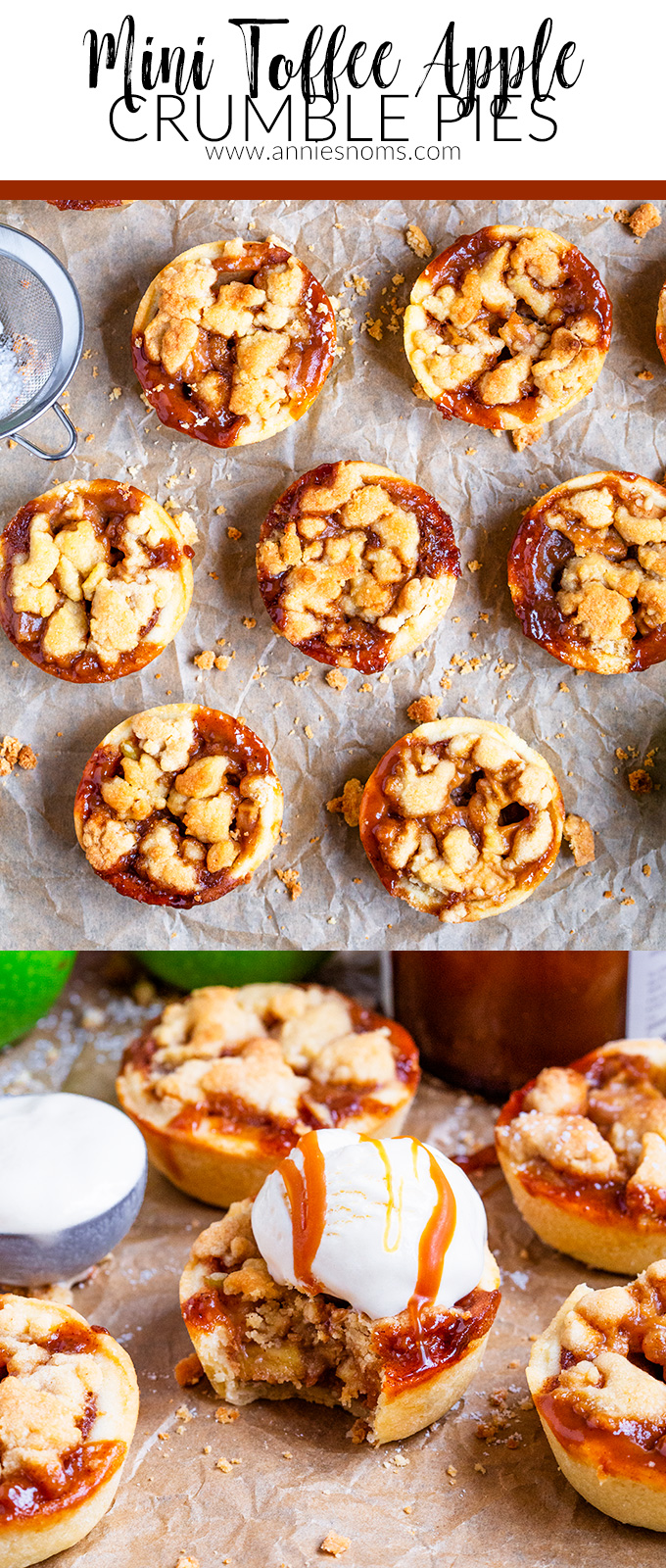 Mini Toffee Apple Crumble Pies - Annie's Noms