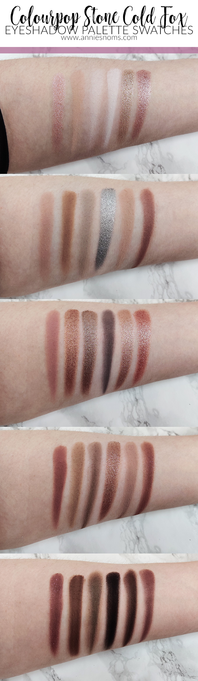Colourpop Stone Cold Fox Palette Swatches and First Impressions - Annie ...
